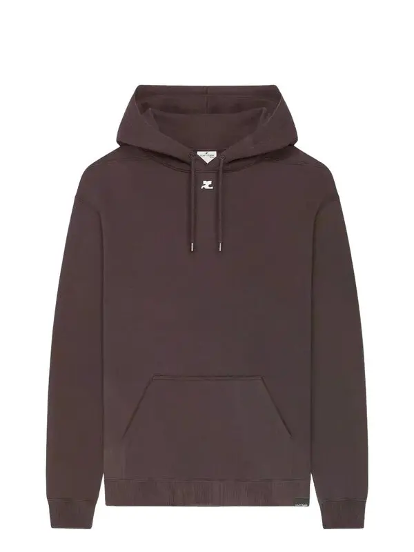 COURREGES Ac Logo-patch Drawstring Hoodie - Red