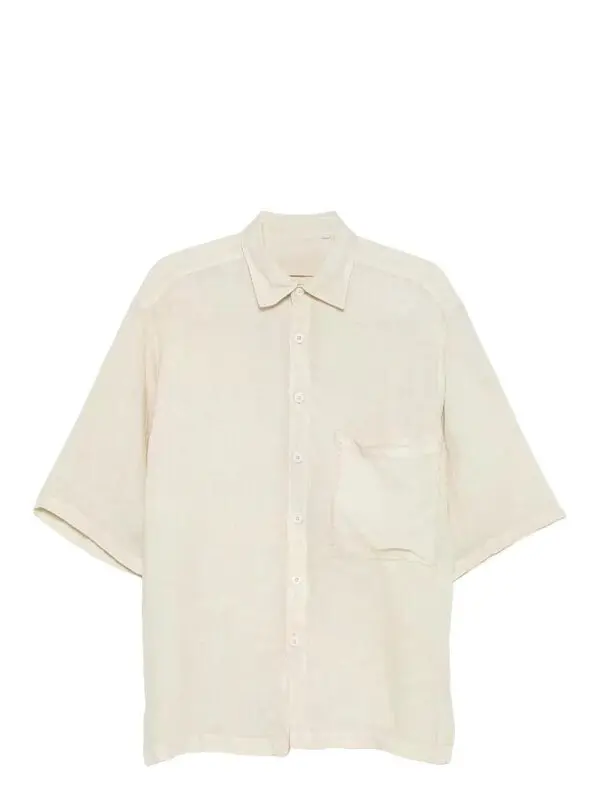 INLINUM Chest-pocket Short-sleeve Shirt - Brown