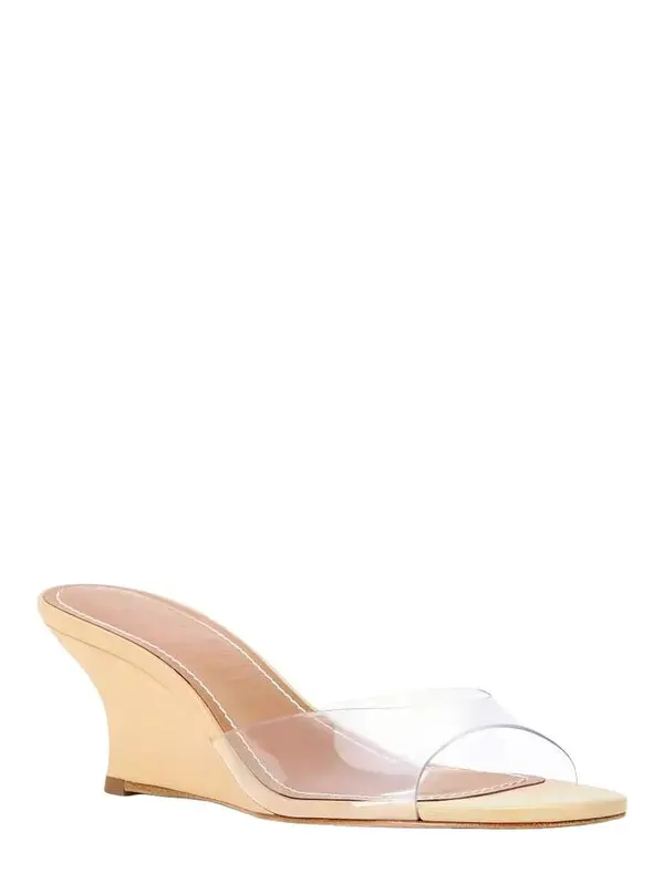 Staud Brigitte Transparent Wedge Sandals - White