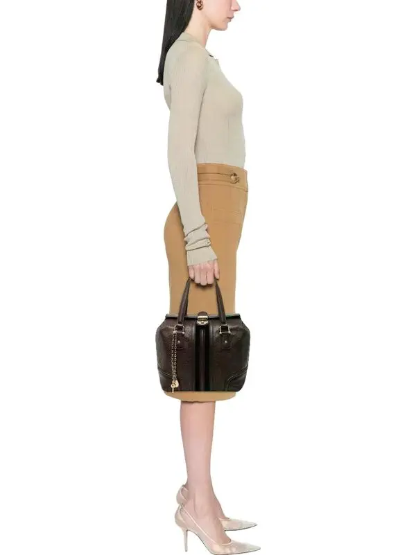Gucci Leather Handbag With Metal Closure - Brown