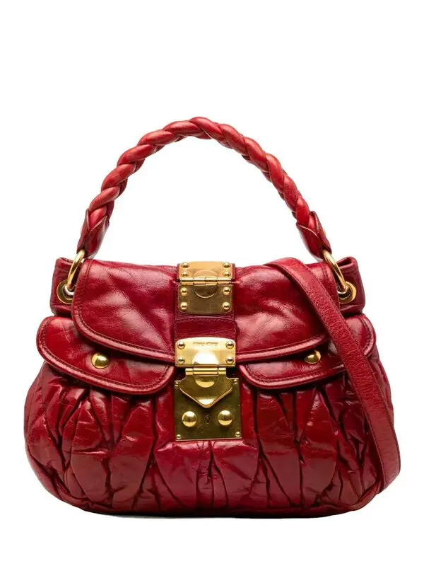 Miu Miu Matelasse Nappa Coffer Satchel - Red