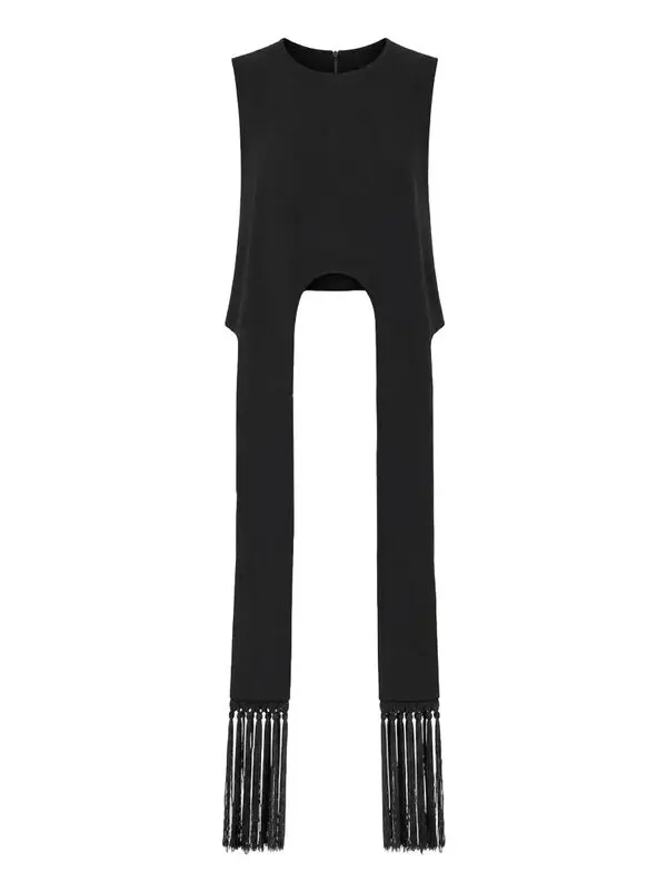 Alexis Rennes Fringe-trim Top - Black