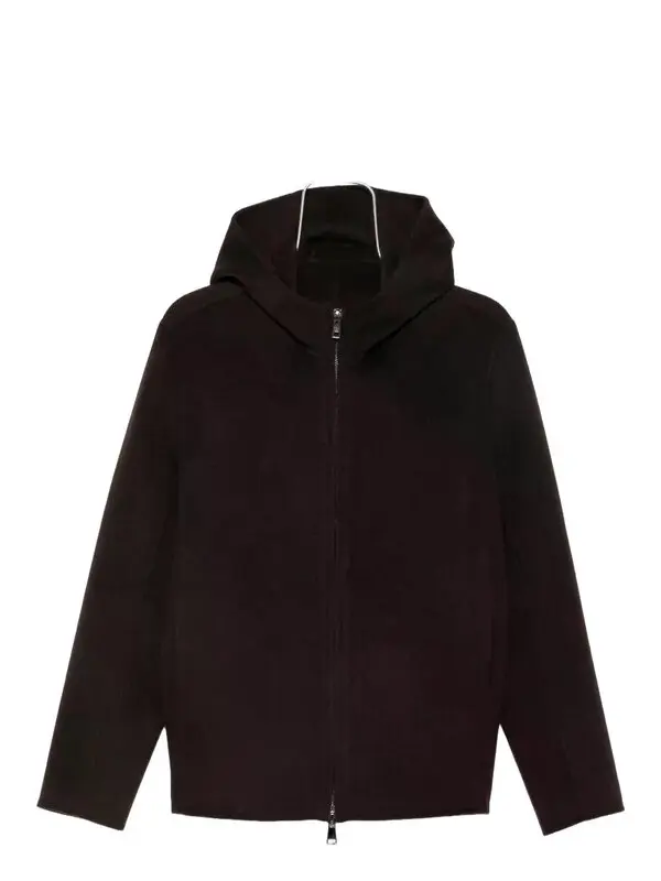 GIORGIO BRATO Hooded Zip-up Wool Jacket - Brown