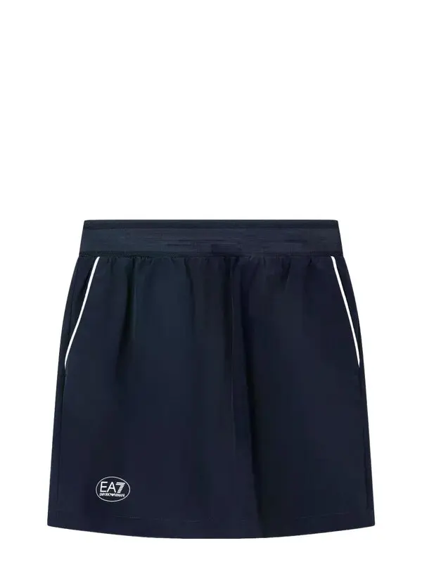 EA7 Logo Print Mini Skirt - Blue
