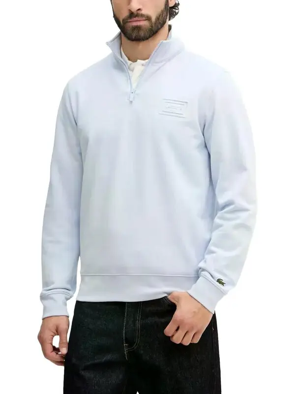 Lacoste Quarter-zip Sweatshirt With High Neck - Blue