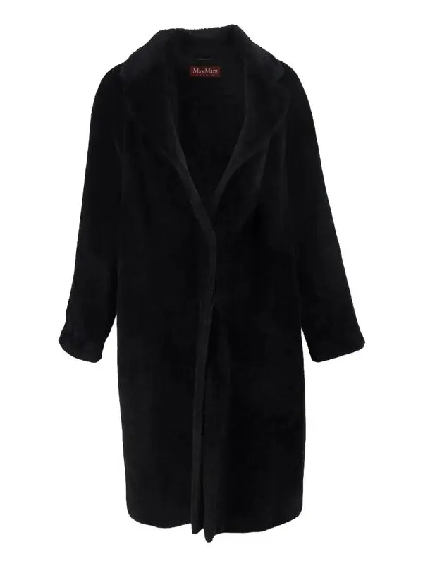 Max Mara Single-breasted Teddy Coat - Black