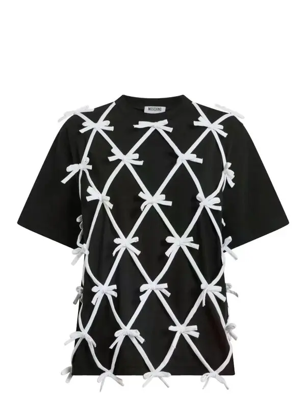 Moschino Latticework Bow T-shirt - Black