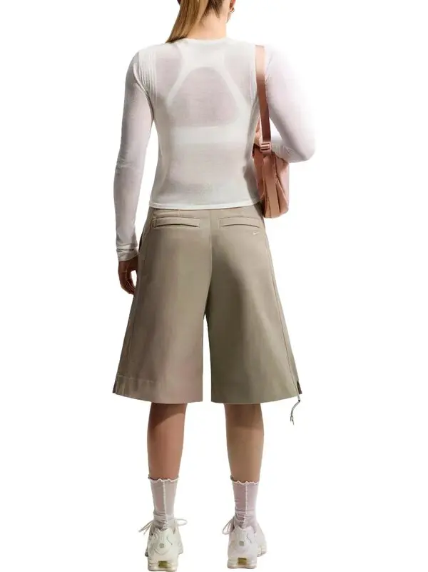 Nike Pleated Zip-detail Shorts - Neutrals
