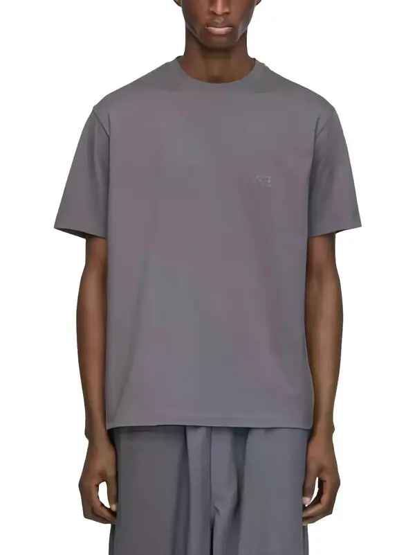 Y3 Logo-print Side-stripe T-shirt - Grey