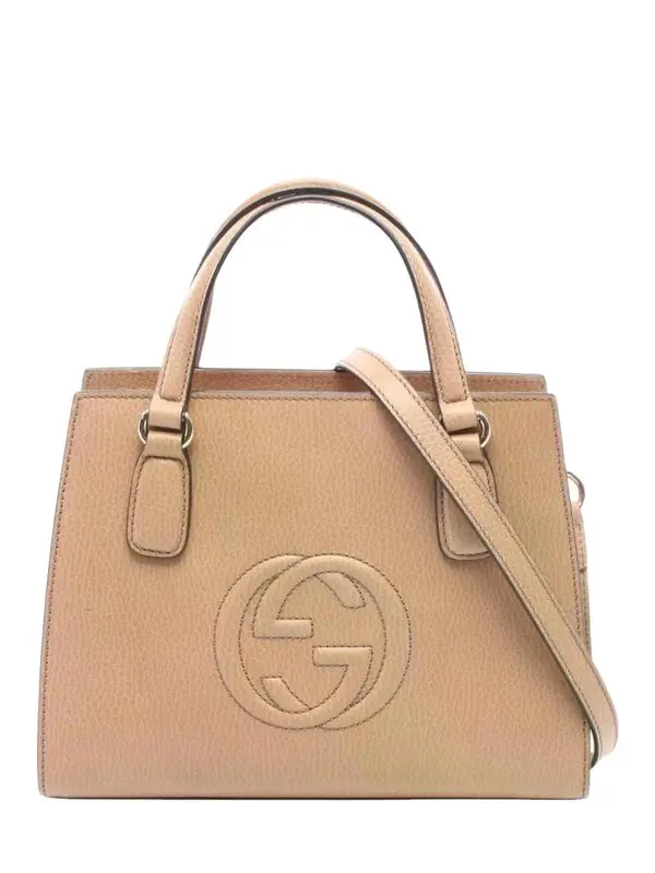 Gucci Soho Interlocking G Leather Tote Bag - Neutrals