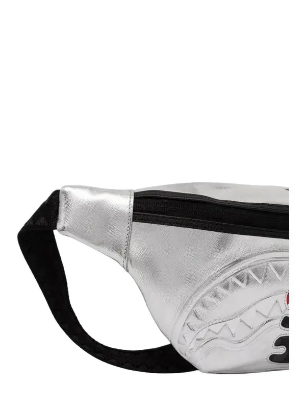 SPRAYGROUND Check-print Shark Mouth Belt Bag - Silver