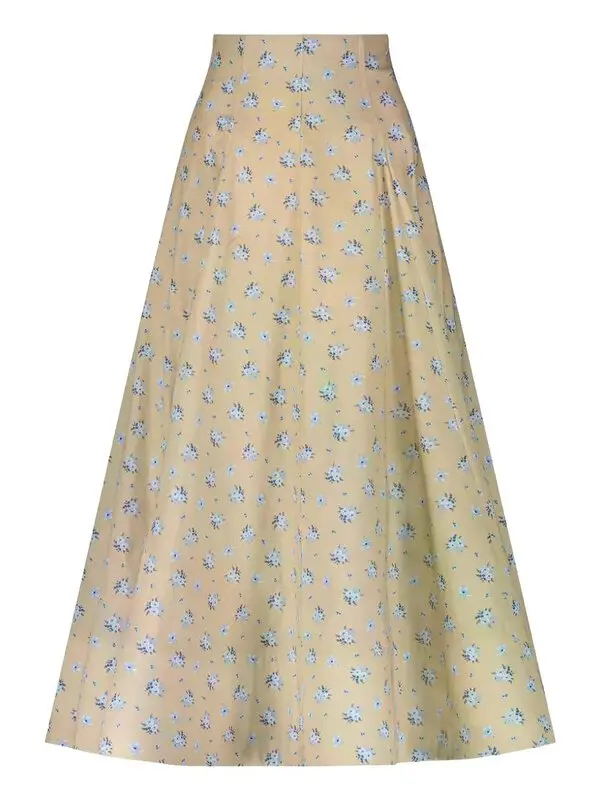 Lela Rose Floral Print Midi Skirt - Neutrals
