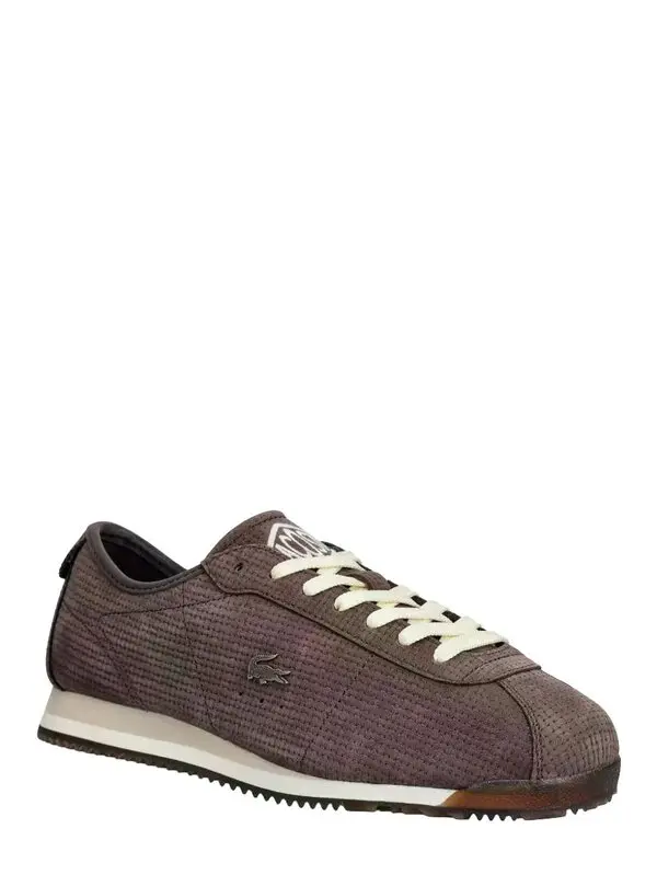 Lacoste Woven Effect Logo Sneakers - Brown