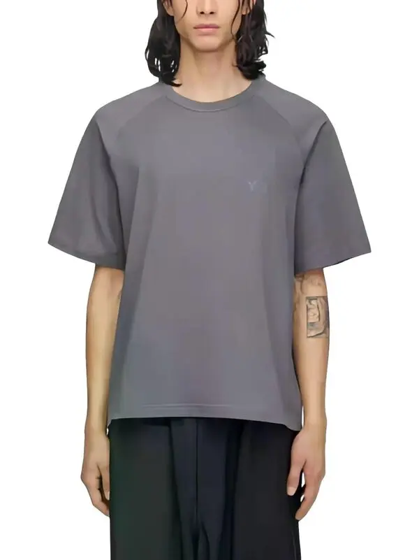 Y3 Logo-print Raglan-sleeve T-shirt - Grey