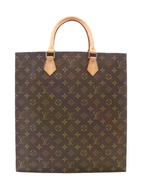 LOUIS VUITTON Sac Plat Monogram Tote Bag - Brown