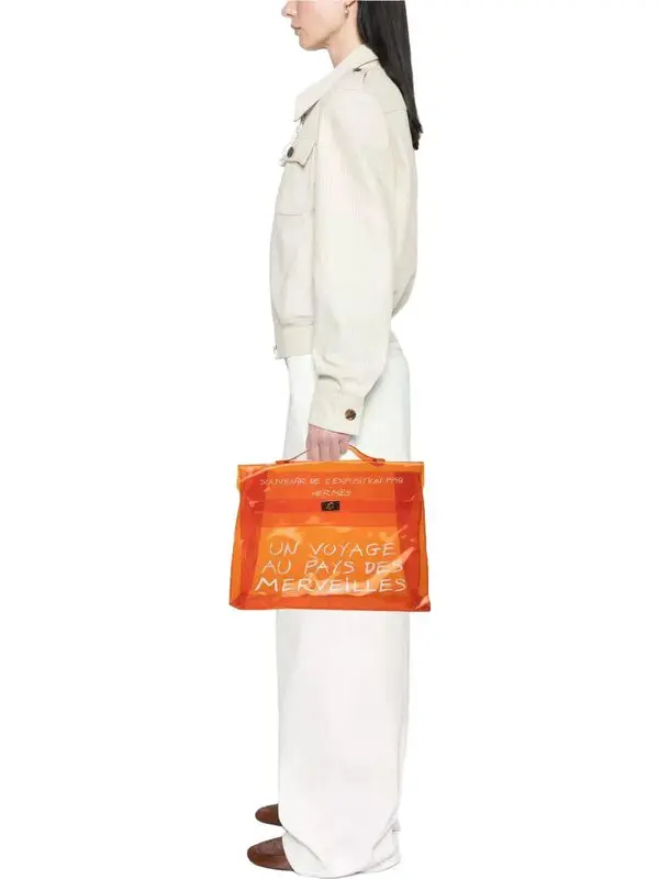 Hermès 20th Century Vinyl Souvenir De L'exposition Kelly Handbag - Orange