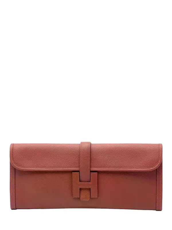 Hermès Epsom Jige Elan 35 Clutch Bag - Red