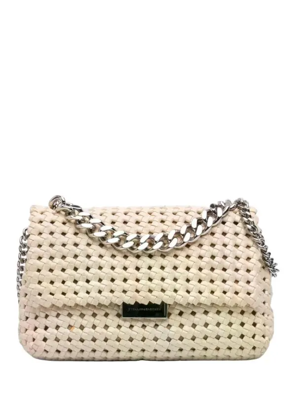 Stella McCartney Woven Faux Leather Top Handle Bag - White