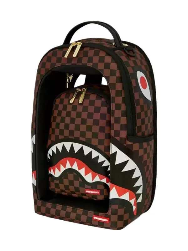 SPRAYGROUND Checkered Shark Backpack - Brown