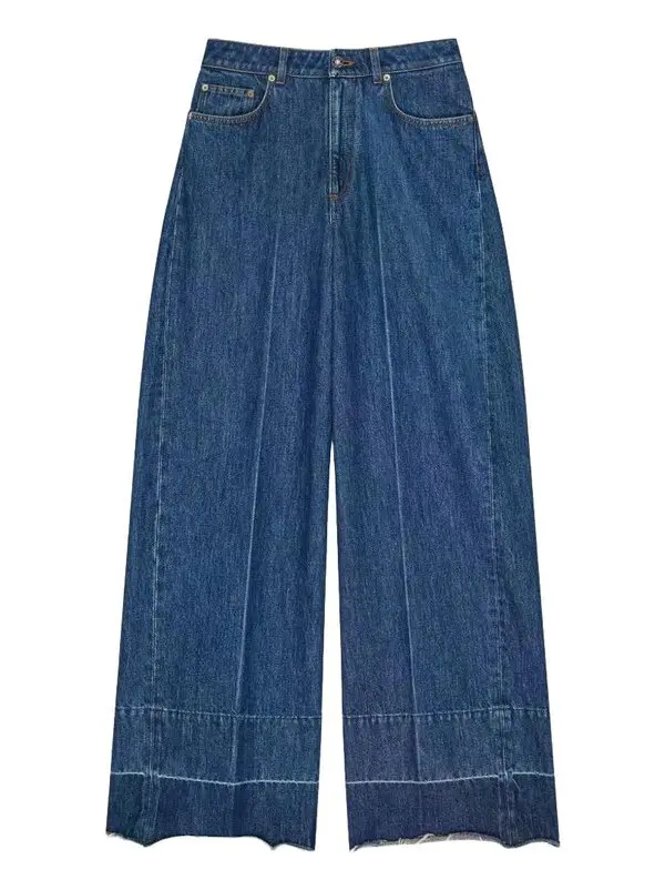 Givenchy Chevron-stitch Wide-leg Jeans - Blue