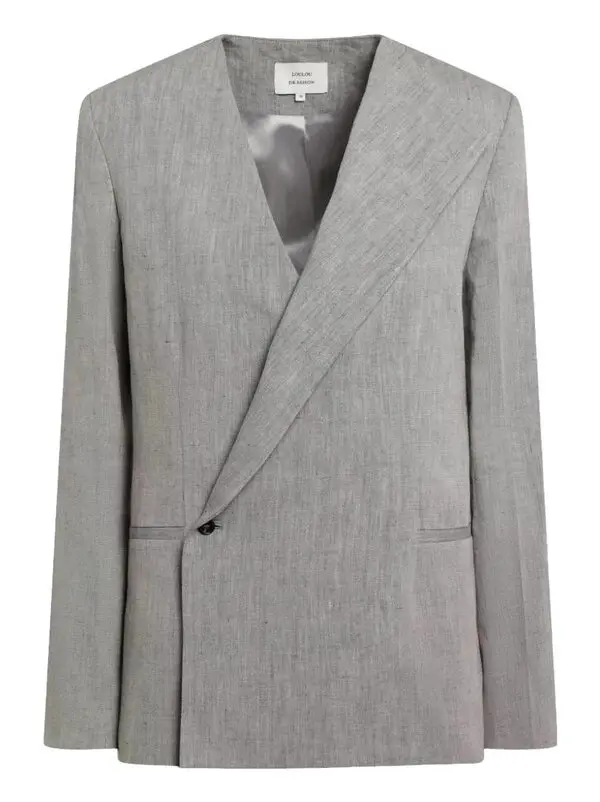 Loulou De Saison Asymmetrical Lapel Jacket - Grey