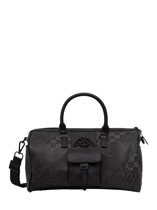 SPRAYGROUND Check Pattern Logo Patch Holdall - Black