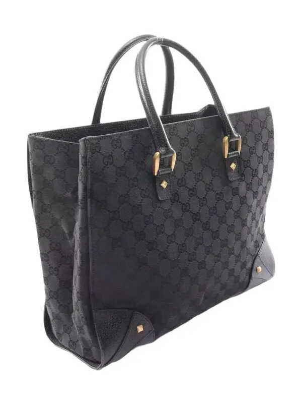 Gucci 2000s Gg Canvas Tote Bag - Black