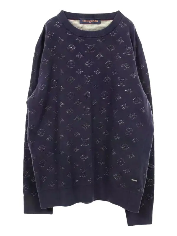 LOUIS VUITTON Monogram Knit Sweater - Blue