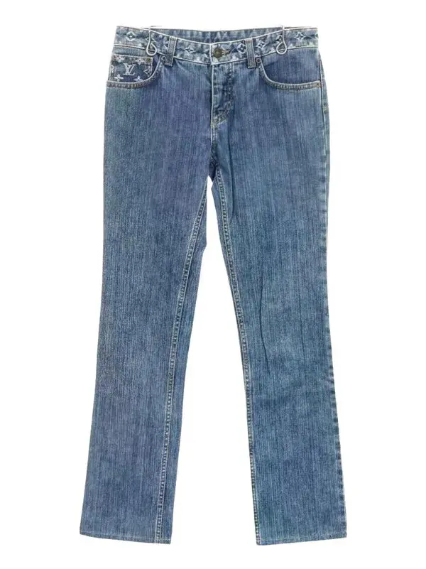 LOUIS VUITTON Monogram Straight-leg Jeans - Blue