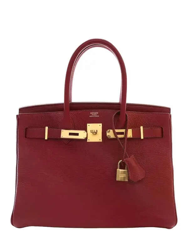 Hermès 30 Cm Togo Leather Birkin Retourne Handbag - Red