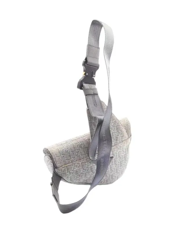 Dior 2000s Saddle Oblique Monogram Crossbody Bag - Grey