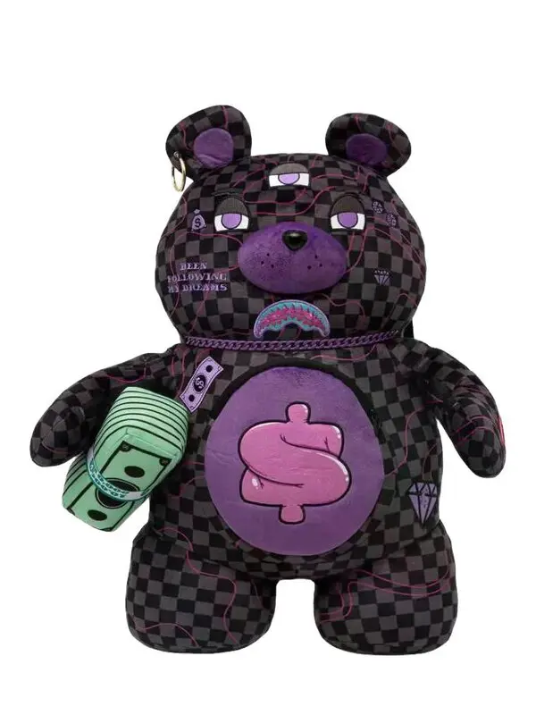 SPRAYGROUND Checkered Teddy-bear Backpack - Black