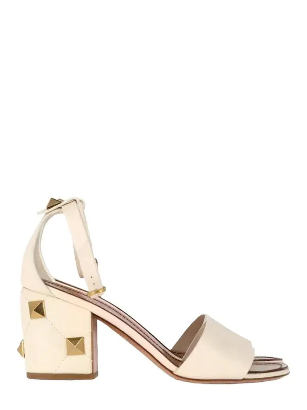 Valentino Garavani Roman Stud Block-heel Sandals - Neutrals