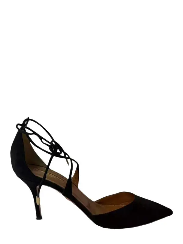 AQUAZZURA Matilde Lace-up Stiletto Pumps - Black