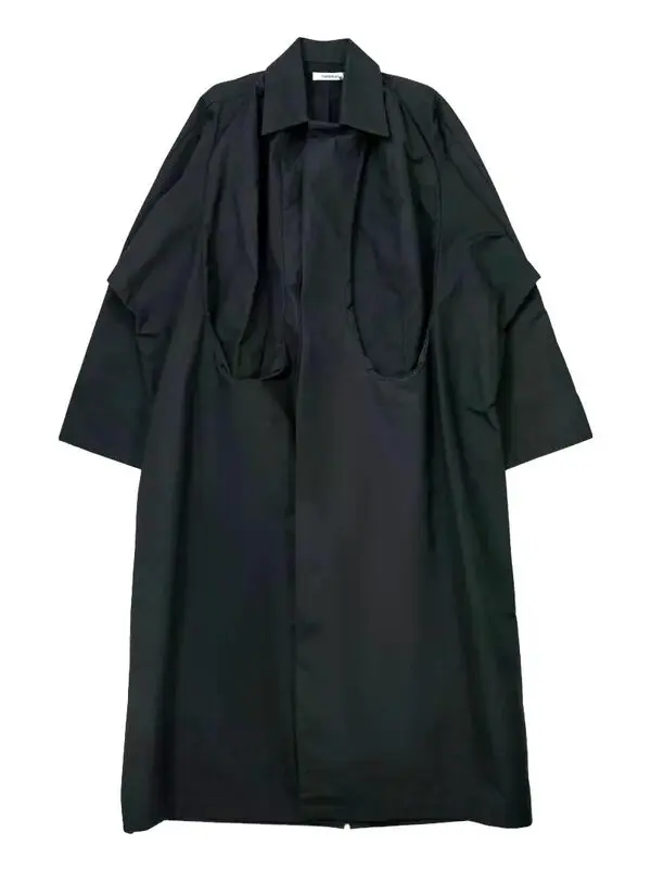 TORISHÉJU Waxed Concaved Coat - Black