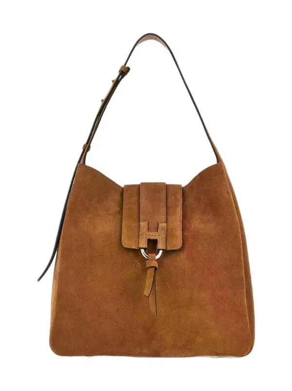 Hogan Suede Shoulder Bag - Neutrals