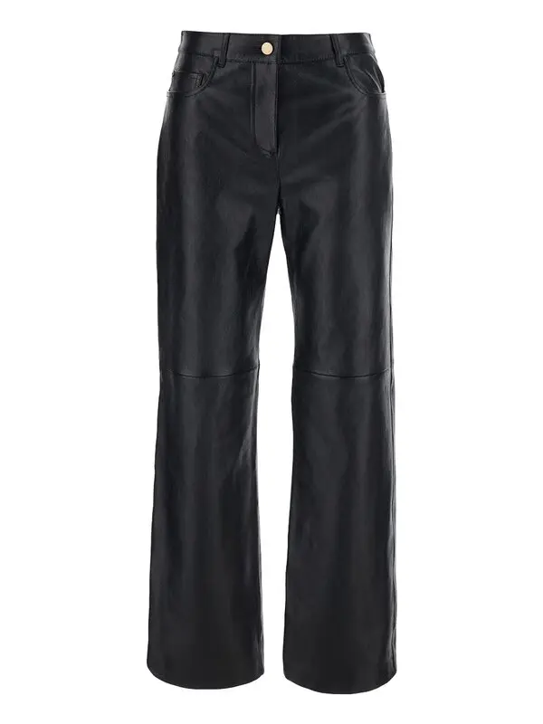 Max Mara Pants With Pockets And Straight Hems In Tech Fabric - Black
