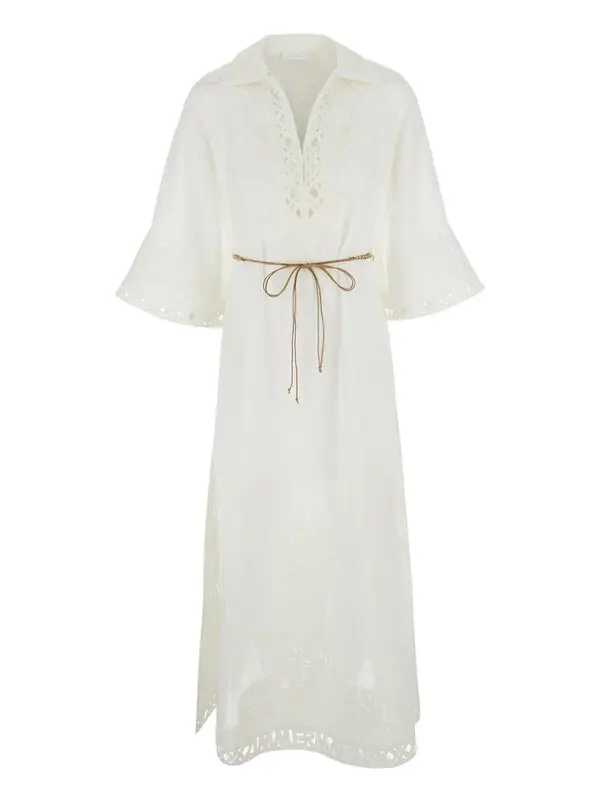 Zimmermann Indra Embroidered Ramie Maxi Dress - Multicolor