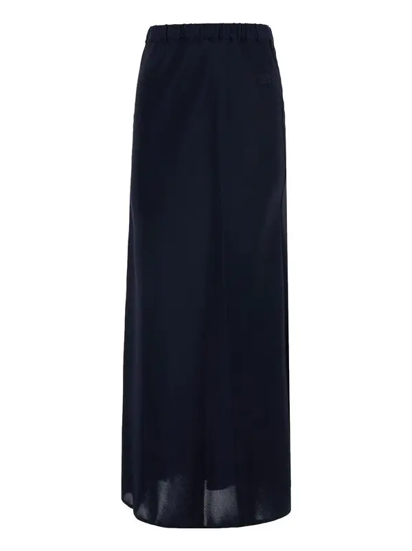 Max Mara Silk Maxi Skirt With Embroidered Logo - Multicolor