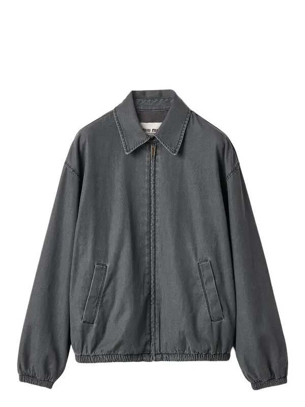Miu Miu Chambray Blouson Jacket - Black
