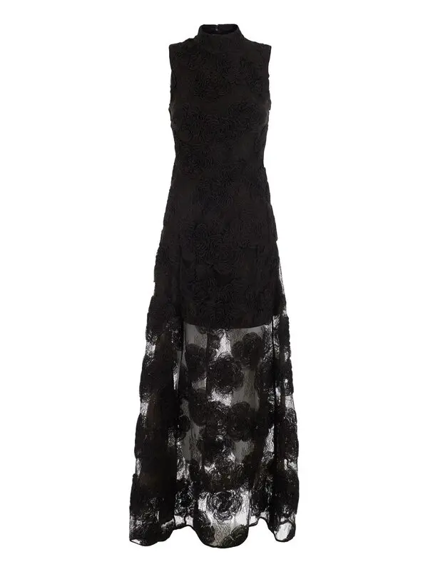 ROTATE BY BIRGER CHRISTENSEN Sleeveless High Collar Embroidered Dress - Multicolor