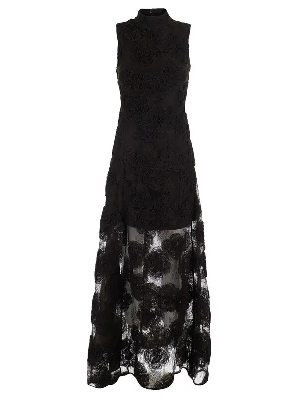 ROTATE BY BIRGER CHRISTENSEN Sleeveless High Collar Embroidered Dress - Multicolor