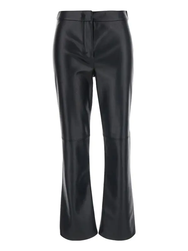 Max Mara Ublime' Eco-leather Flared Leg Trousers - Black