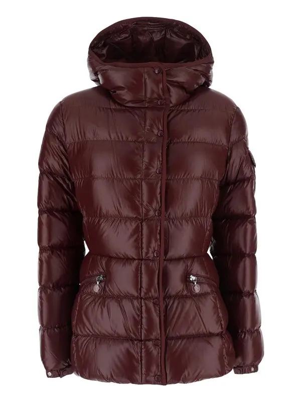 Moncler Down Jacket With Hood And Applied Pocket - Multicolor
