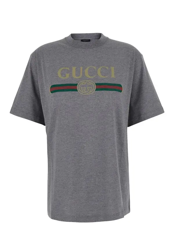 Gucci Cotton T-shirt With Logo Print - Multicolor
