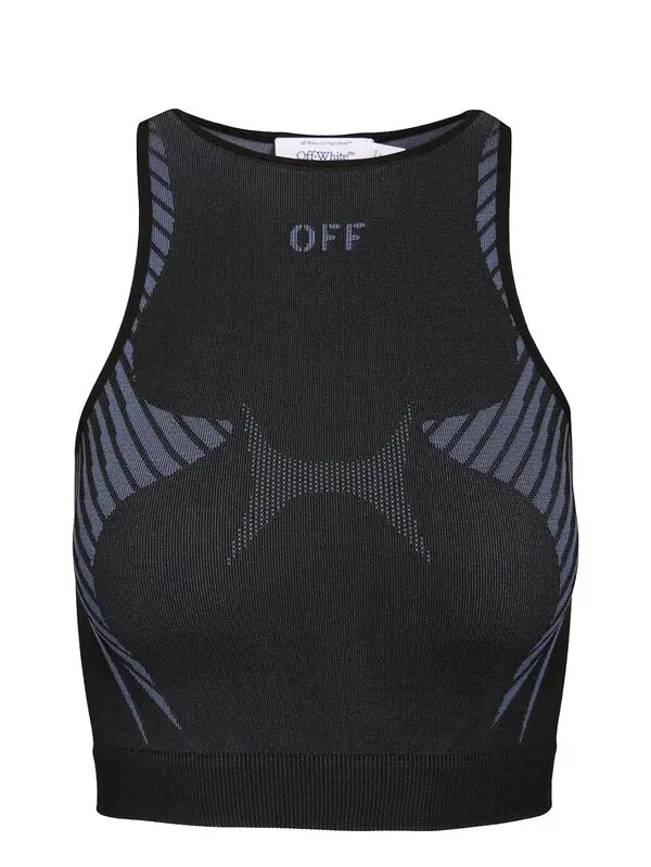 Off-White Sleeveless Racing Top - Black