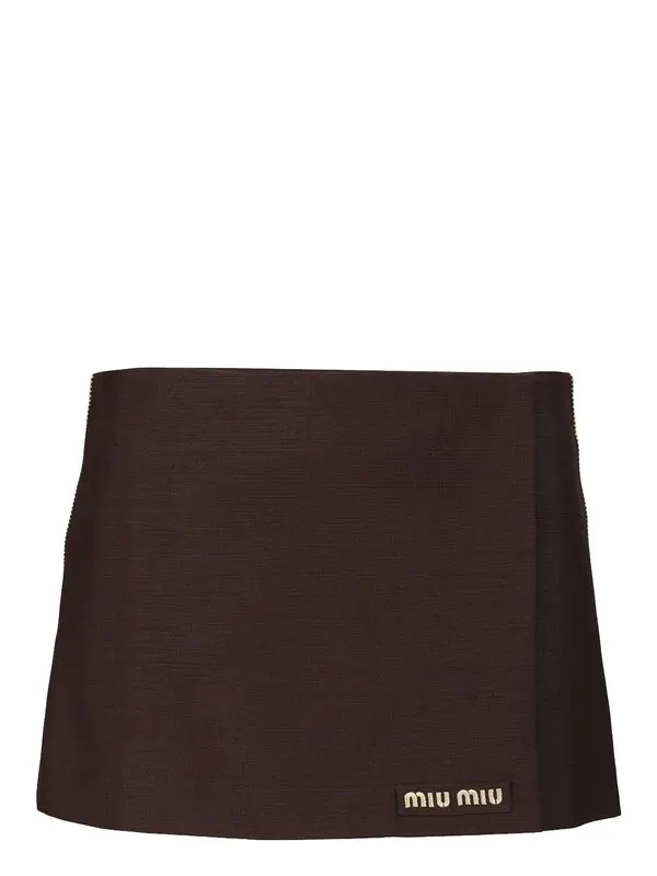 Miu Miu Kid Mohair Sporty Mini Skirt - Brown