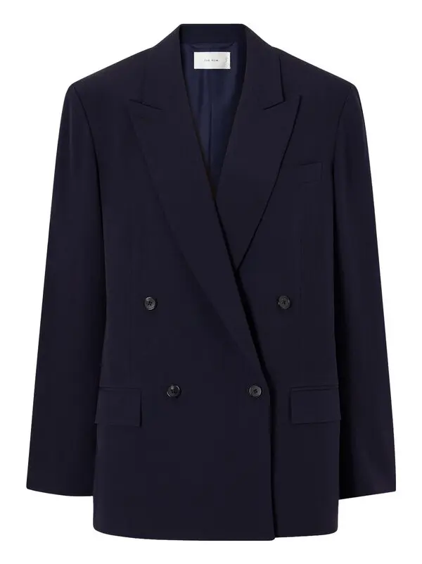 THE ROW Paden Double-breasted Wool Blazer - Blue