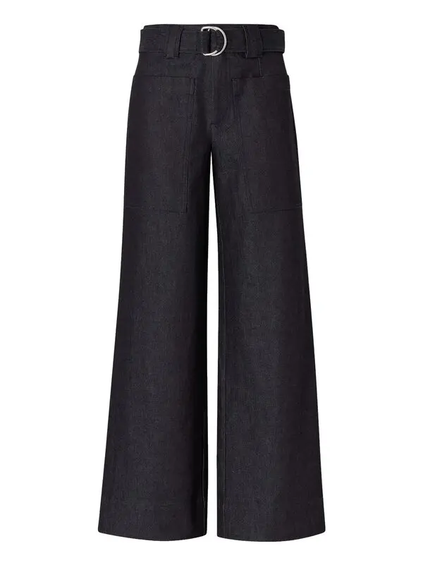Proenza Schouler White Label Lina Belted Wide-leg Pants - Blue