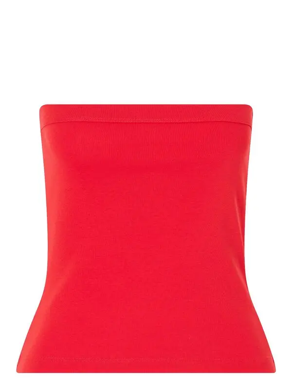 FLORE FLORE Bes Strapless Organic Cotton-jersey Top - Red